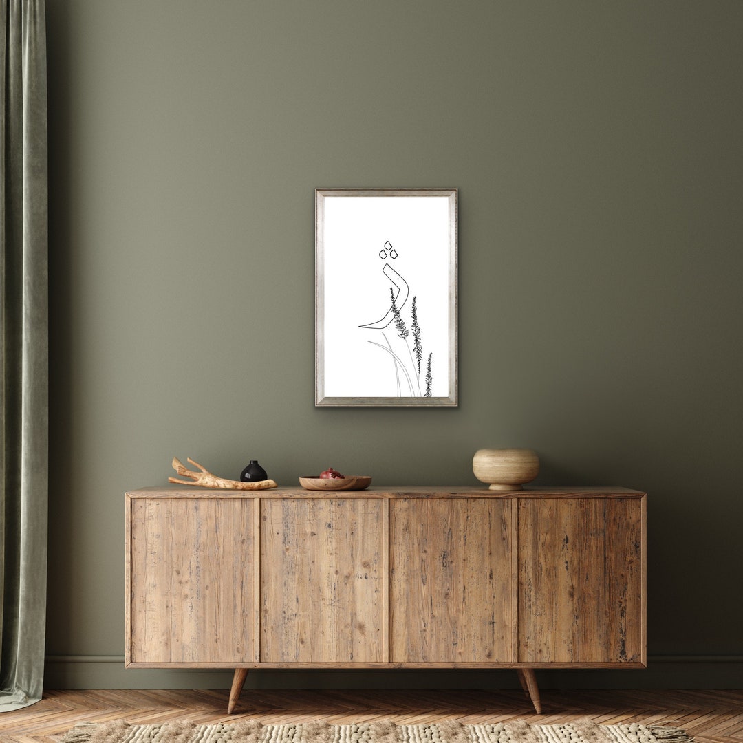 Arabic Urdu Letter & Flowers Art Downloadable Digital Floral Minimalist ...