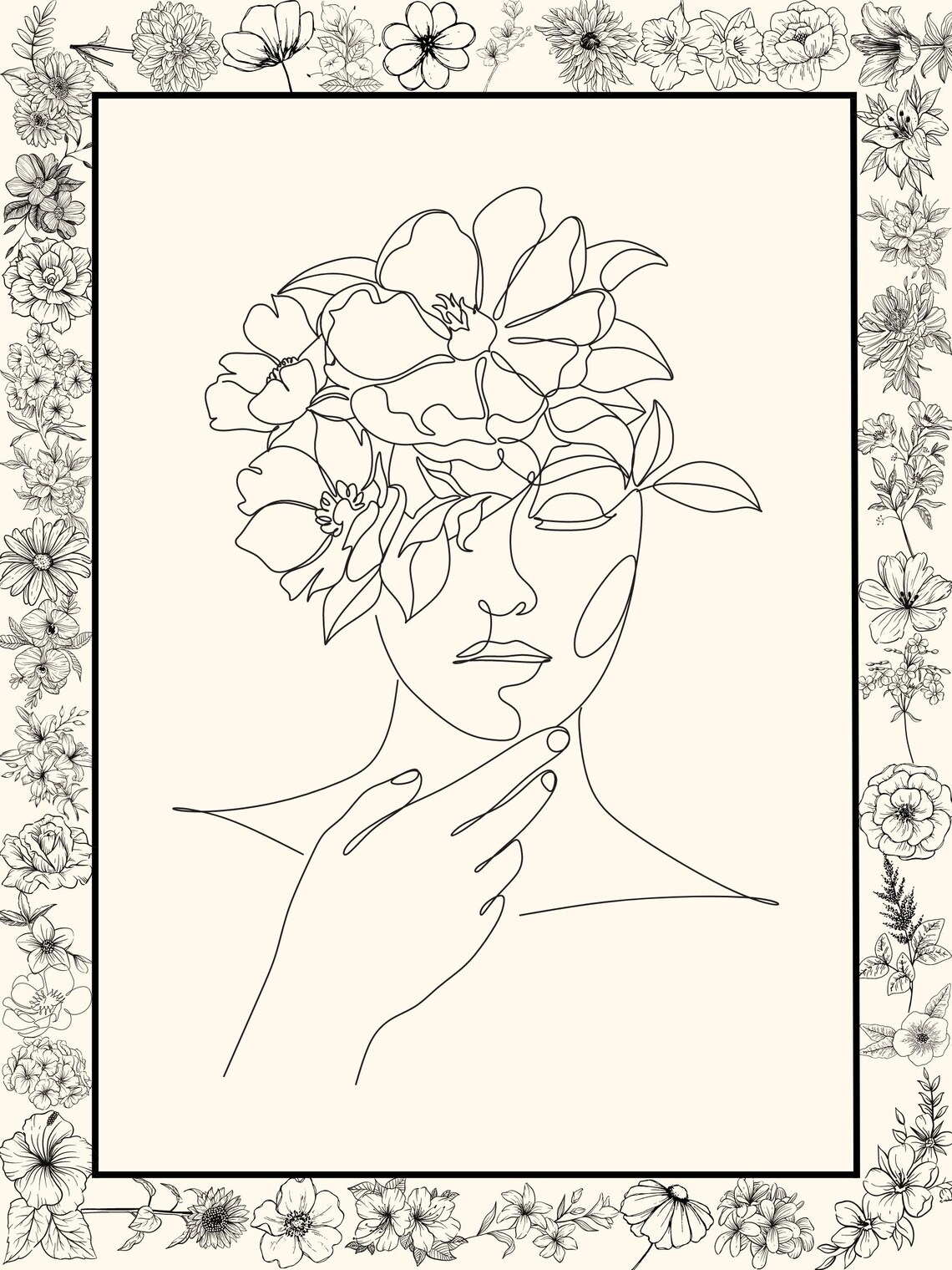 Single Line Floral Poster - Etsy