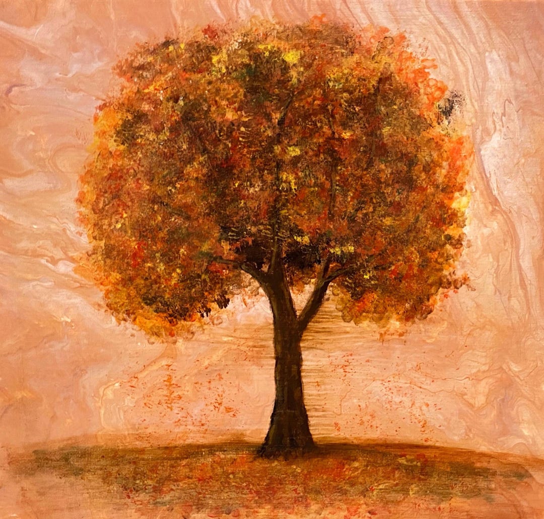 Autumn Tree, Fall Art, Colorful Trees, Falling Leaves, Tree Painting ...