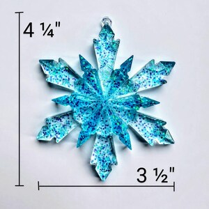 Blue Glitter Snowflake Ornament, Handmade 3D Snowflake, Unique Winter ...