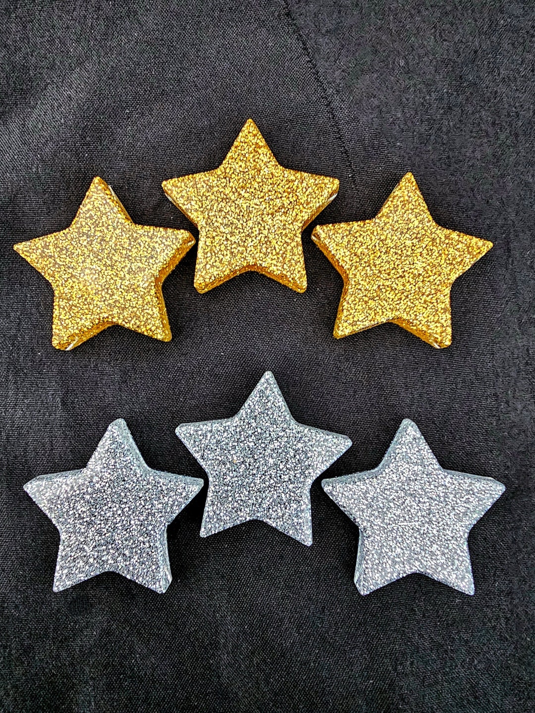 Glittery Star Magnets, Star Shaped Sparkle Magnets, Handmade ...