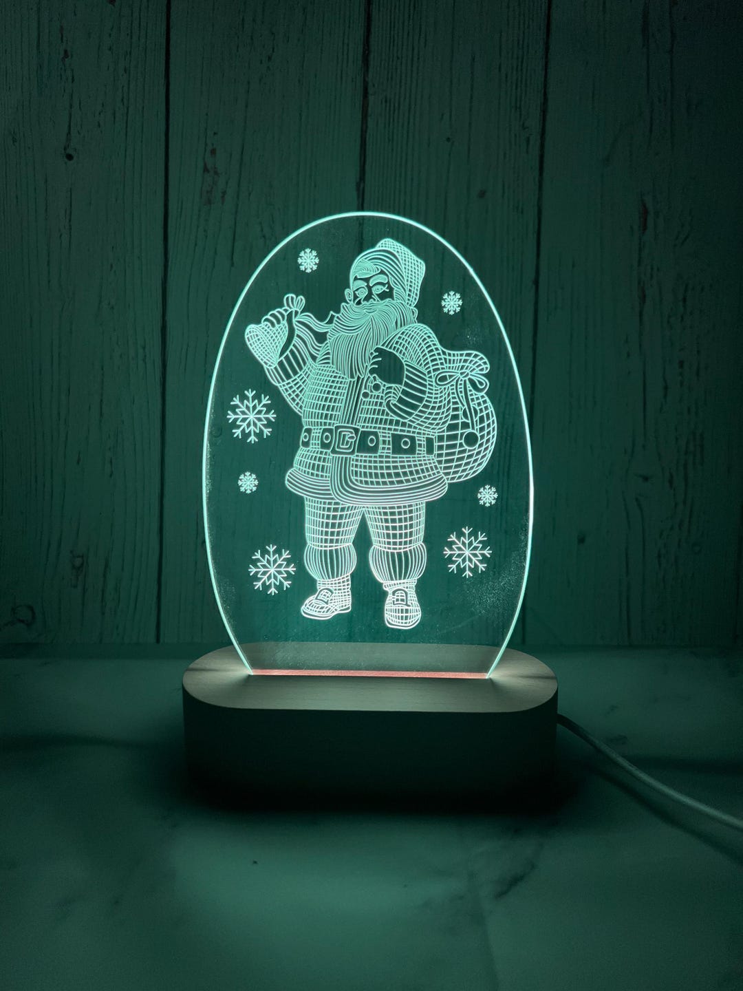 Personalized Christmas Countdown Santa Night Light Night LED Light How ...
