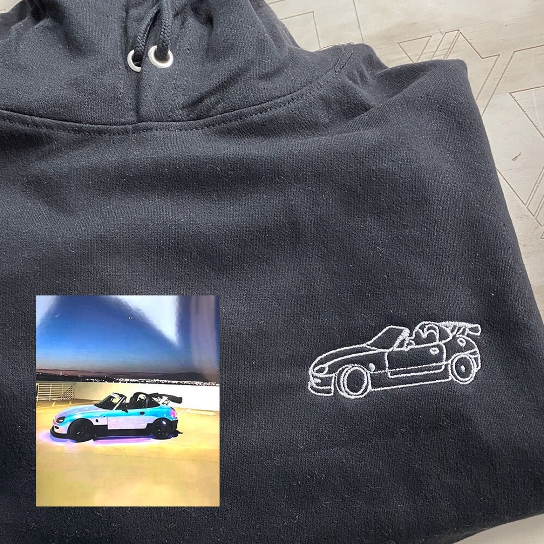 Custom Car Embroidered Hoodie From Photo, Put Your Car on a Hoodie ...