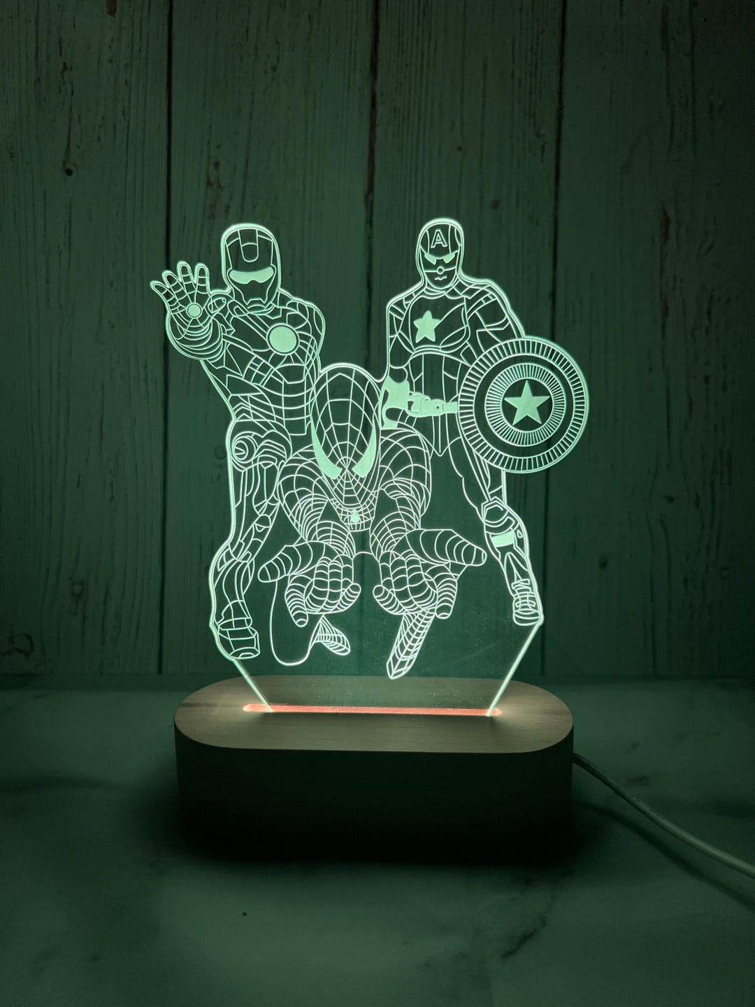 Personalized Super Heroes Night Lamp Light for Kids - Super Hero Fans ...