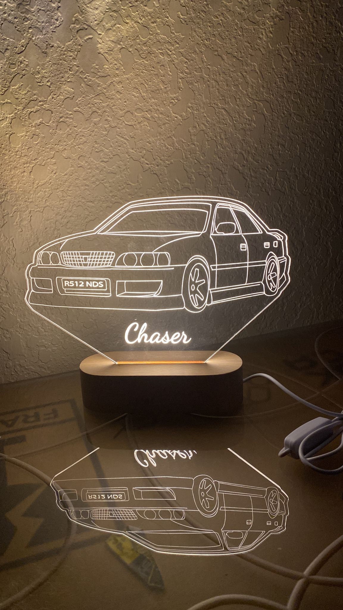 Custom Car Acrylic LED Lamp, Custom Car Lamp Gift, Car Lovers Lamp Gift ...