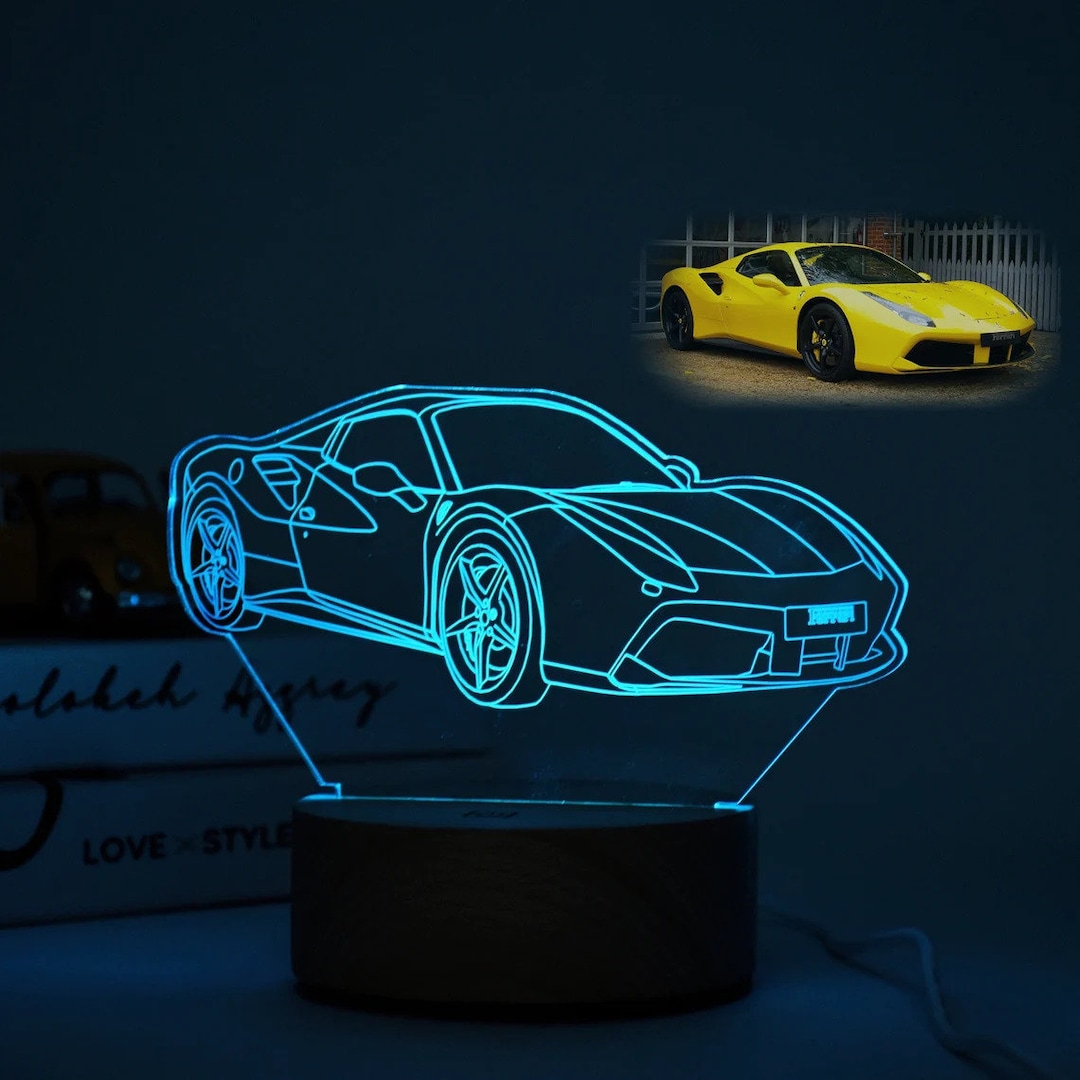 Custom Car Acrylic LED Lamp Custom Car Lamp Gift Car Lovers - Etsy