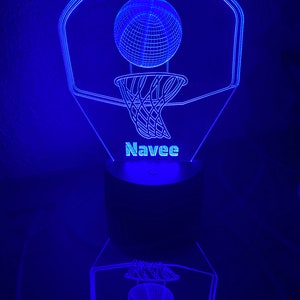 Personalized BASKETBALL HOOP Lamp 3D Night Lamp With Name | Gift for ...