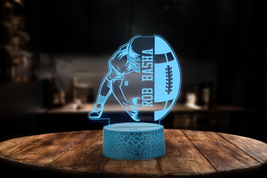 Personalized Football Player Name Lamp, Football Lamp, Football Gift ...