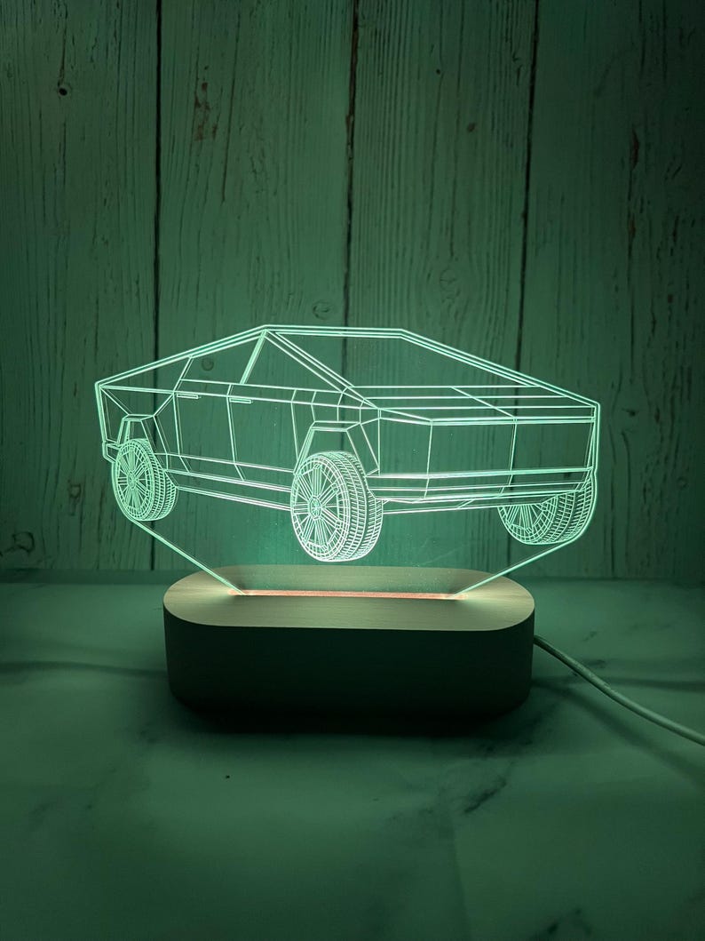 Personalized Tesla Cyber Truck Led Lamp 3d LED Multicolor Unique Gift ...