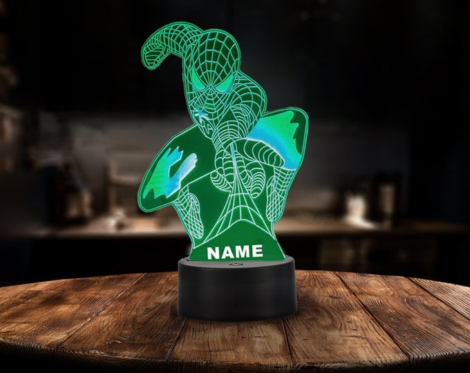 Spider-man LED Edge Lit Acrylic Illusion Lamp With Multi-color Light ...