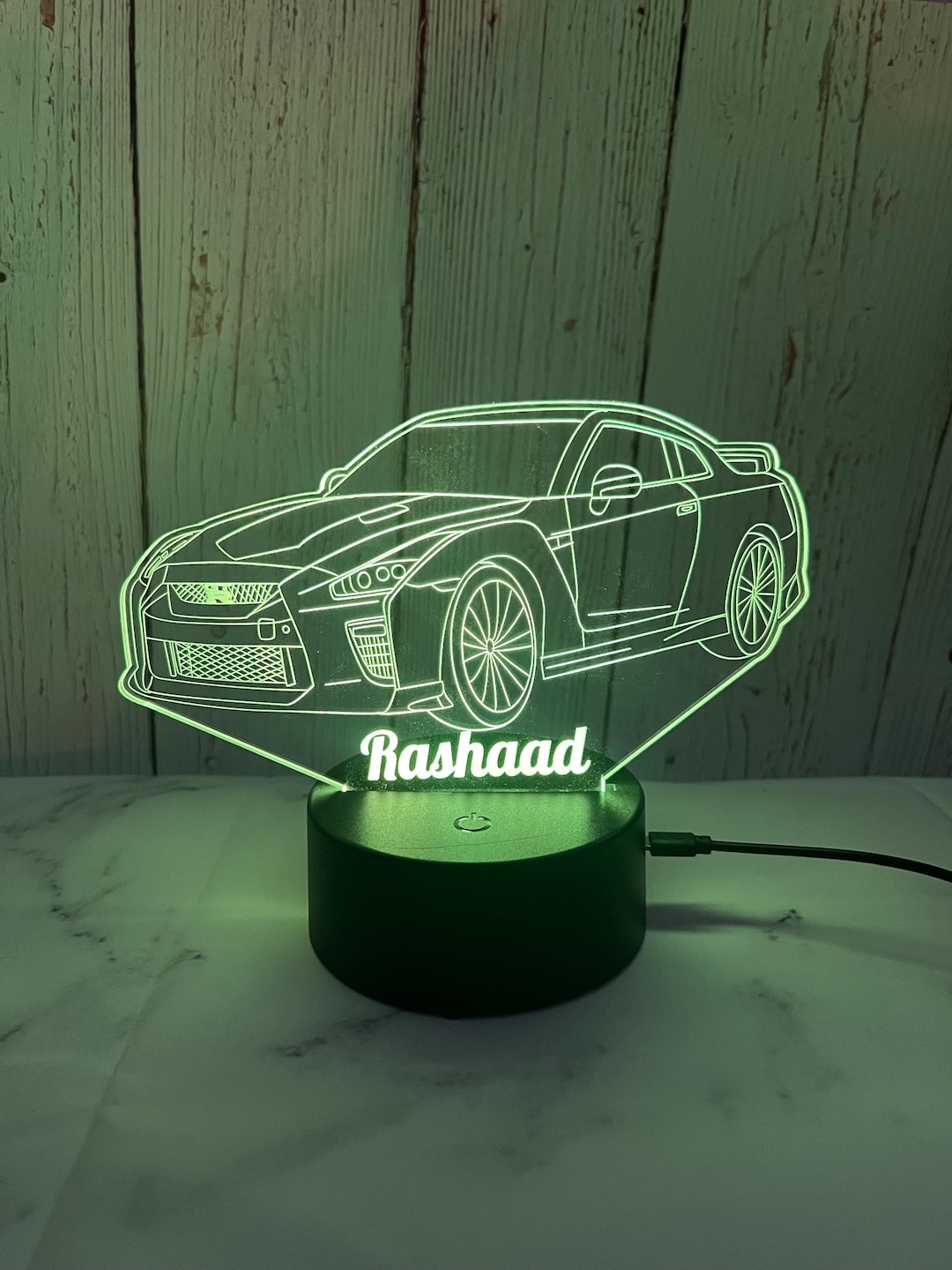GTR Racing Car Night Light Gift for Kids Birthdays Nursery Decor for ...