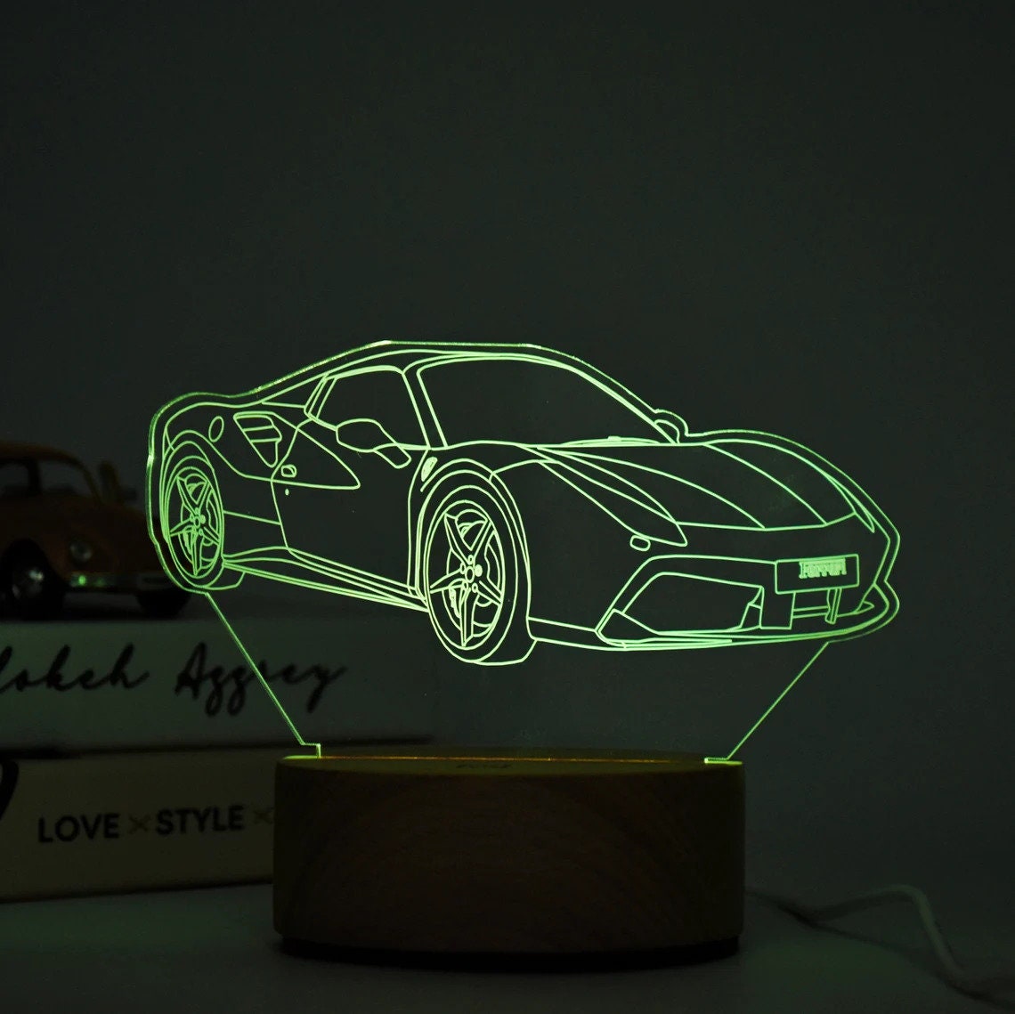 Custom 3D Car Sketch Night Lightdrawing From Photocar Mockup - Etsy