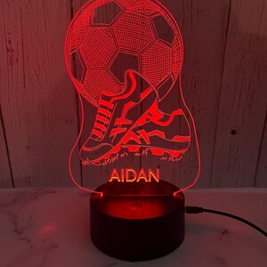Personalized FOOTBALL SOCCER Star Lamp 3D Night Lamp With Name | Gift ...