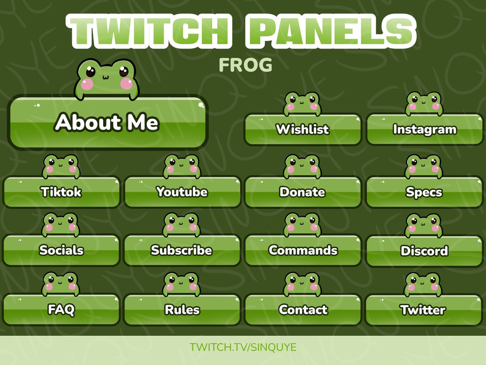 Cute Kawaii Frog Panels for Twitch, Discord, Youtube - Etsy