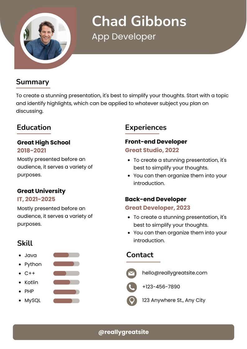 CV Template | Resume Template Word | Resume Template With Photo ...