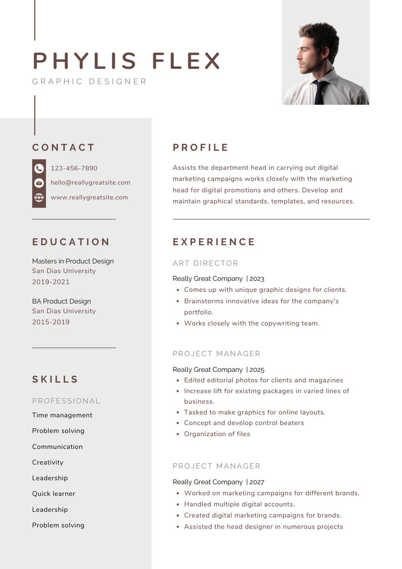 CV Template | Resume Template Word | Resume Template With Photo ...