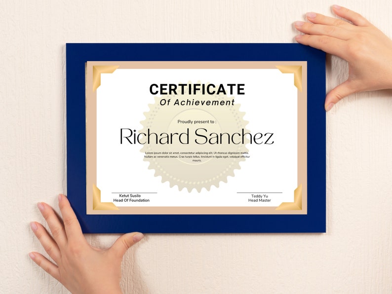 Editable Certificate of Achievement Printable Certificate Template ...