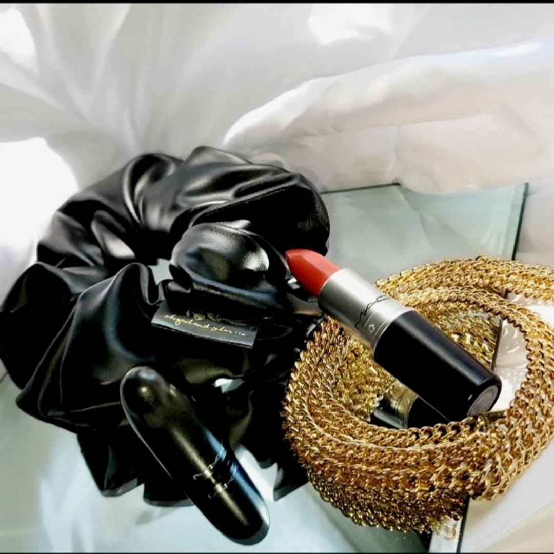 Leather Scrunchies | Faux Leather | Black Leather | Scrunchies | Black ...