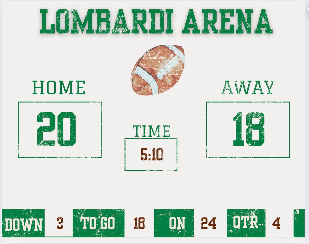 Football Sports Scoreboard Art for Kids Room - Etsy