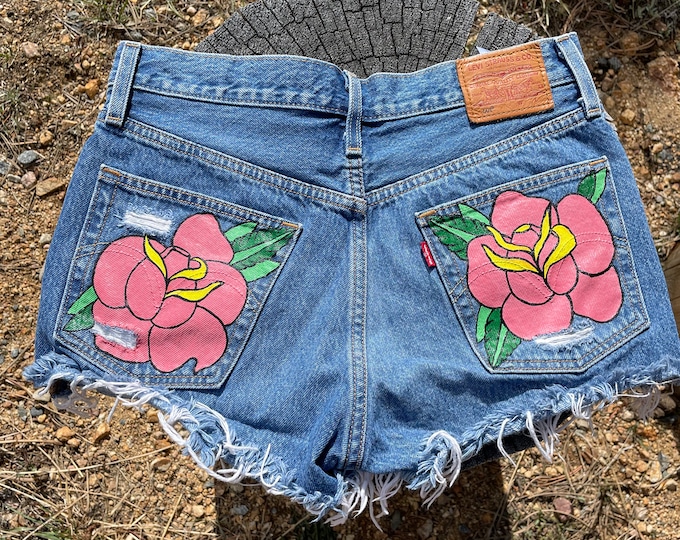 Unique Hand-painted Denim Shorts,trendy Designs for Fashion Lovers - Etsy