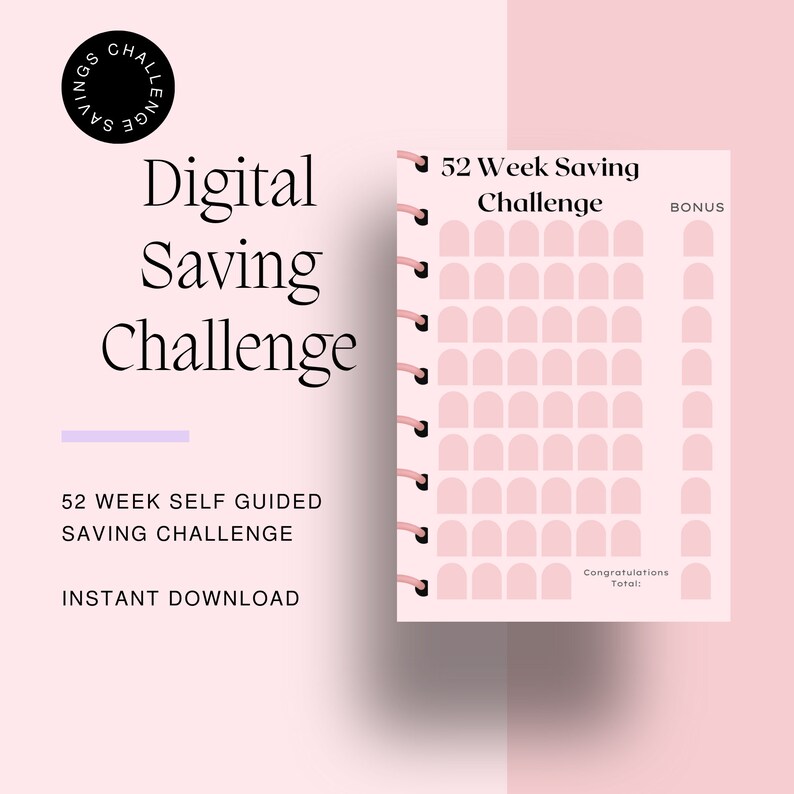 Printable 52 Week Envelope Challenge, Savings Challenge Tracker, Money ...