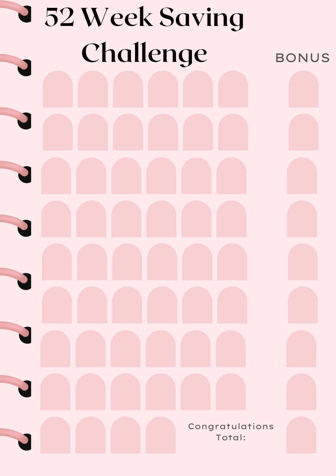 Printable 52 Week Envelope Challenge, Savings Challenge Tracker, Money ...