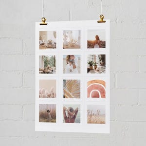 Square Magnet Template 2" X 2", 50mm X 50mm | 12, 8 and 2 Photo Spaces ...