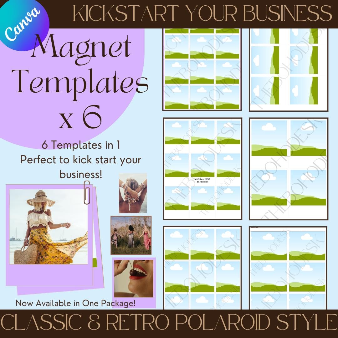 Magnet Template Bulk Business Starter Kit: Fridge Magnets Photo Spaces ...