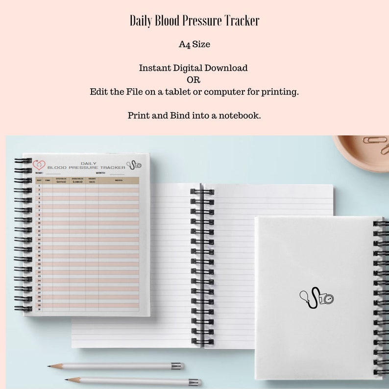 Blood Pressure Log Printable High Blood Pressure Tracker Template ...
