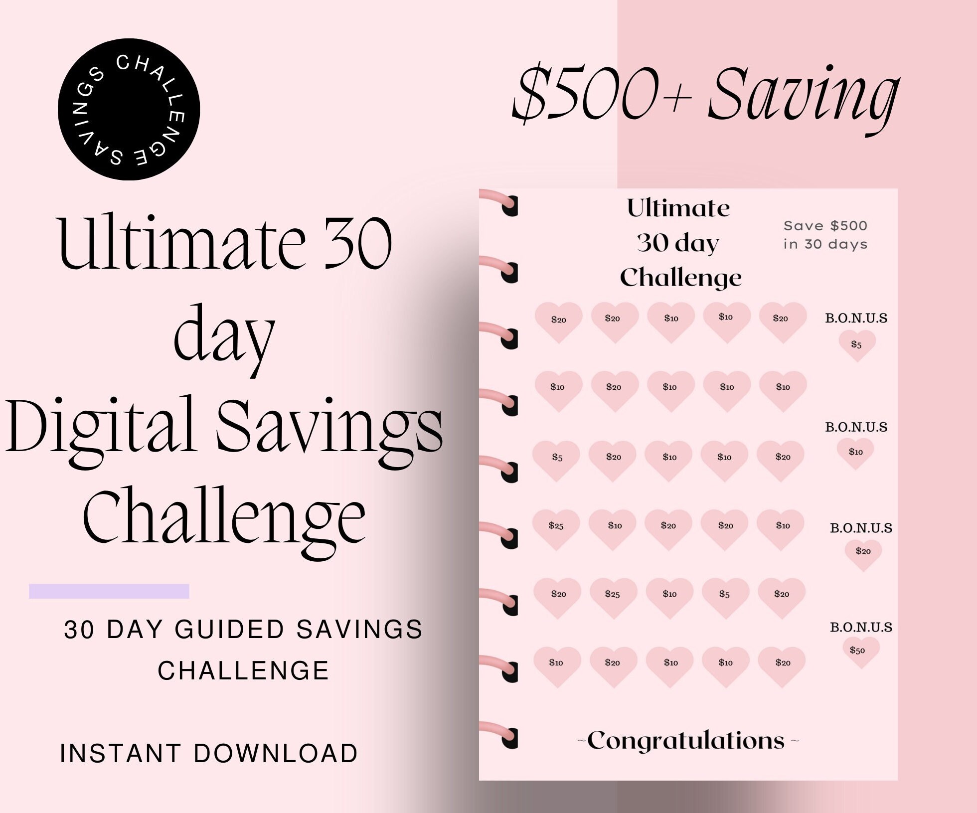 Printable Envelope Challenge, 30 Day Savings Challenge Tracker, Money ...