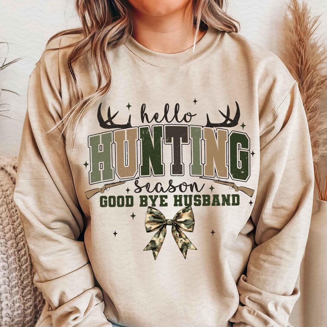 Hello Hunting Season Goodbye Husband Png, Camo Coquette Bow Png ...