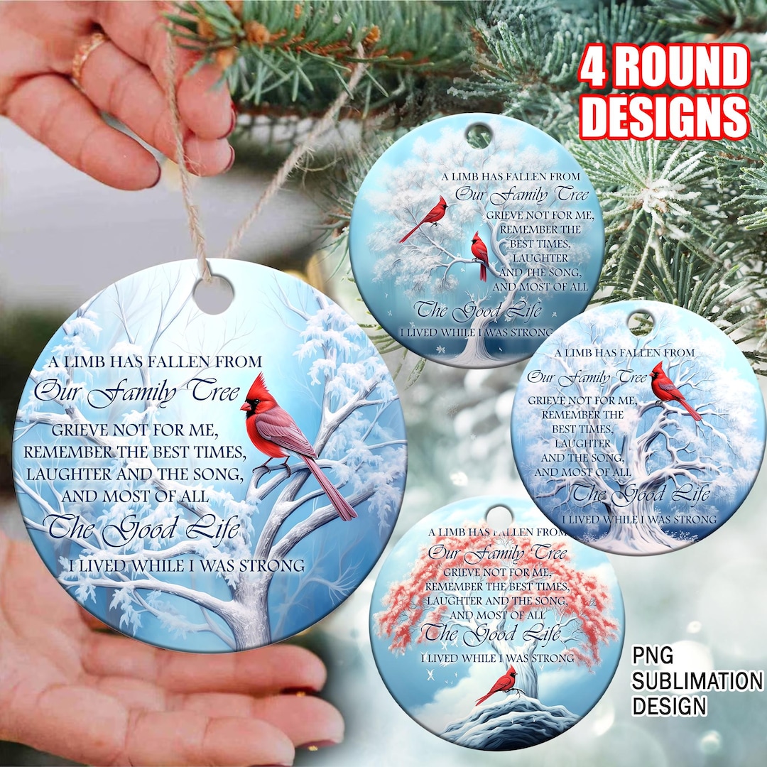 Cardinal Memorial Ornament PNG, Personalized Remembrance Ornament ...