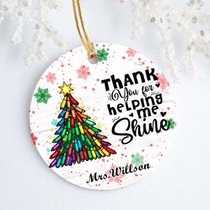 Christmas Crayon Ornament PNG, Custom Teacher Christmas Ornament PNG ...