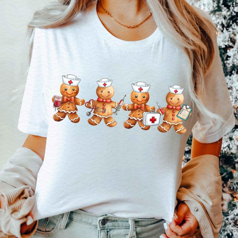 Gingerbread Nurse Christmas Png, Retro Nurse Png, Merry Christmas ...
