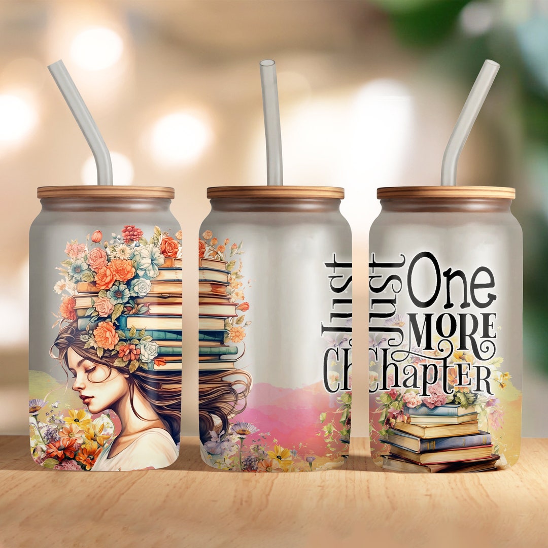 Just One More Chapter - Books - Reading - 16 Oz Libbey Glass Can ...