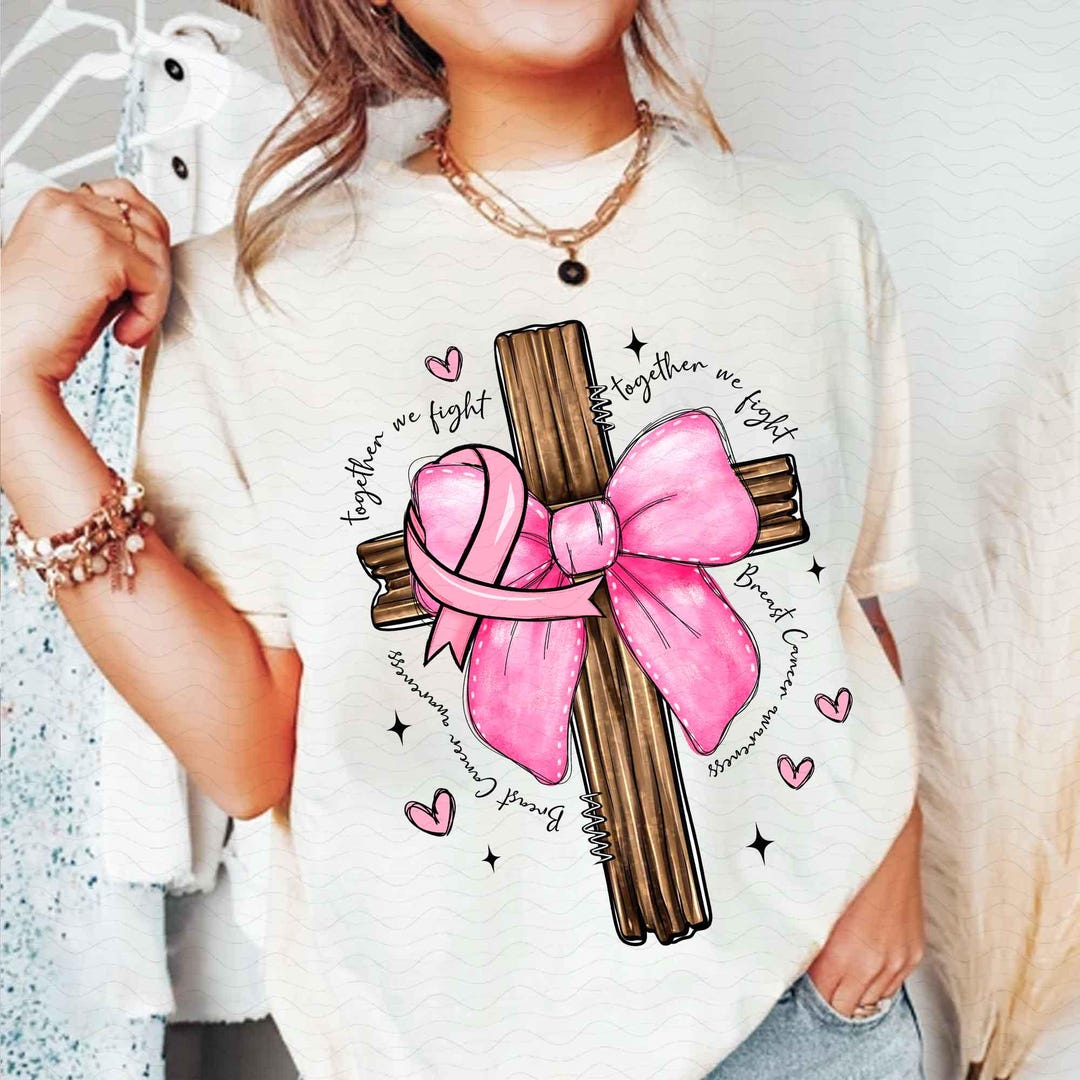 Pink Bow Cross Breast Cancer Png, Breast Cancer Jesus Png, Breast ...