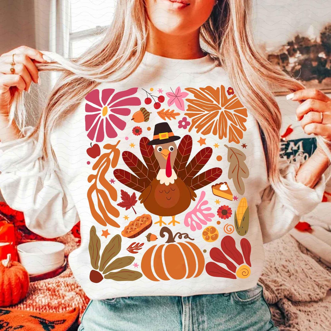 Boho Floral Turkey Png, Turkey Png, Thanksgiving Png, Gobble Png, Fall ...