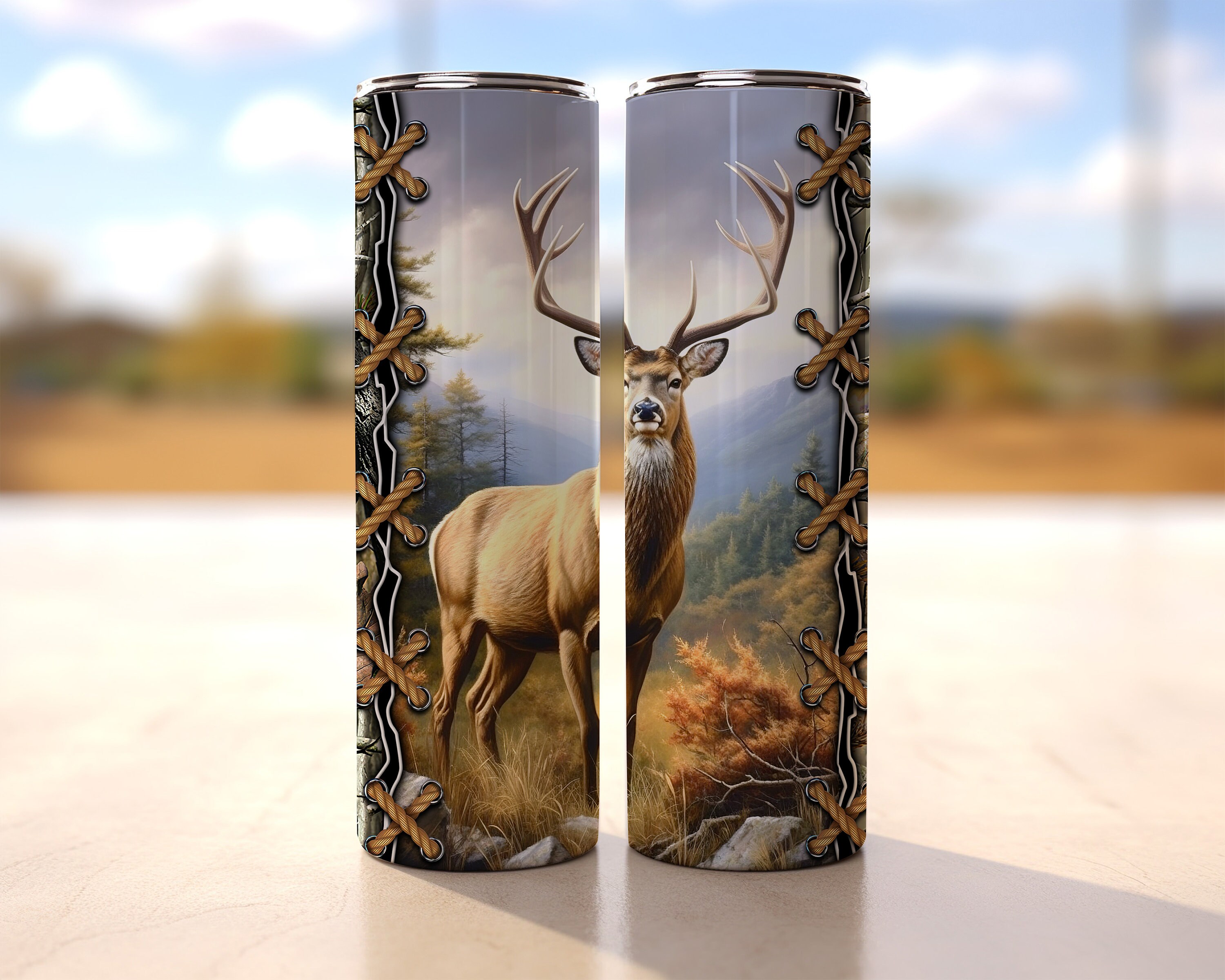 Hunting Tumbler Wrap Deer Tumbler Wrap Camo Deer Tumbler - Etsy