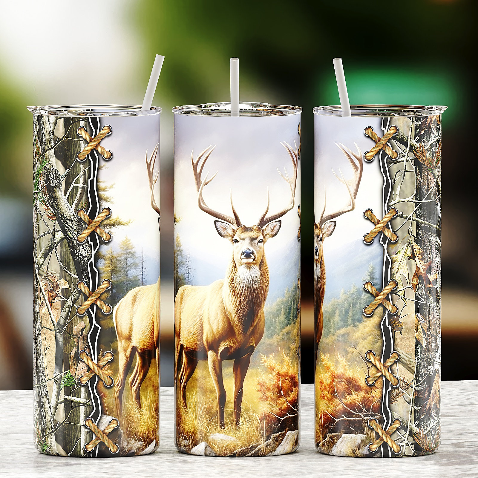 Hunting Tumbler Wrap Deer Tumbler Wrap Camo Deer Tumbler Hunting ...