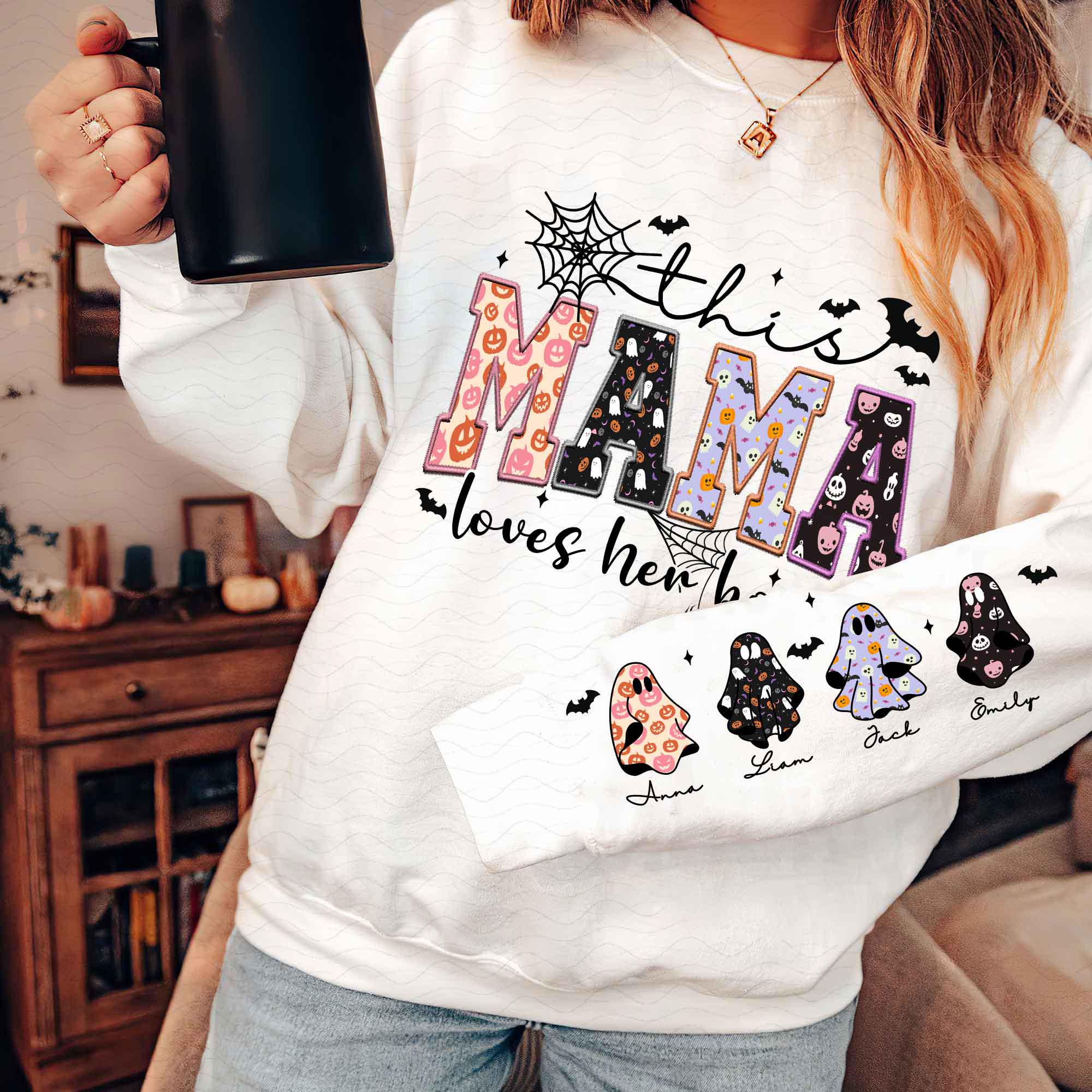This Mama Loves Her Boos PNG, Mama Halloween Embroidered PNG, Spooky ...