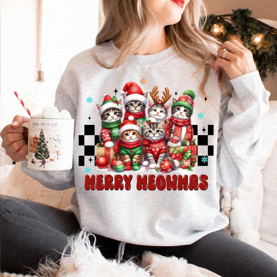 Meowmas Christmas Png,cat Christmas Png,merry Png,png for Christmas ...