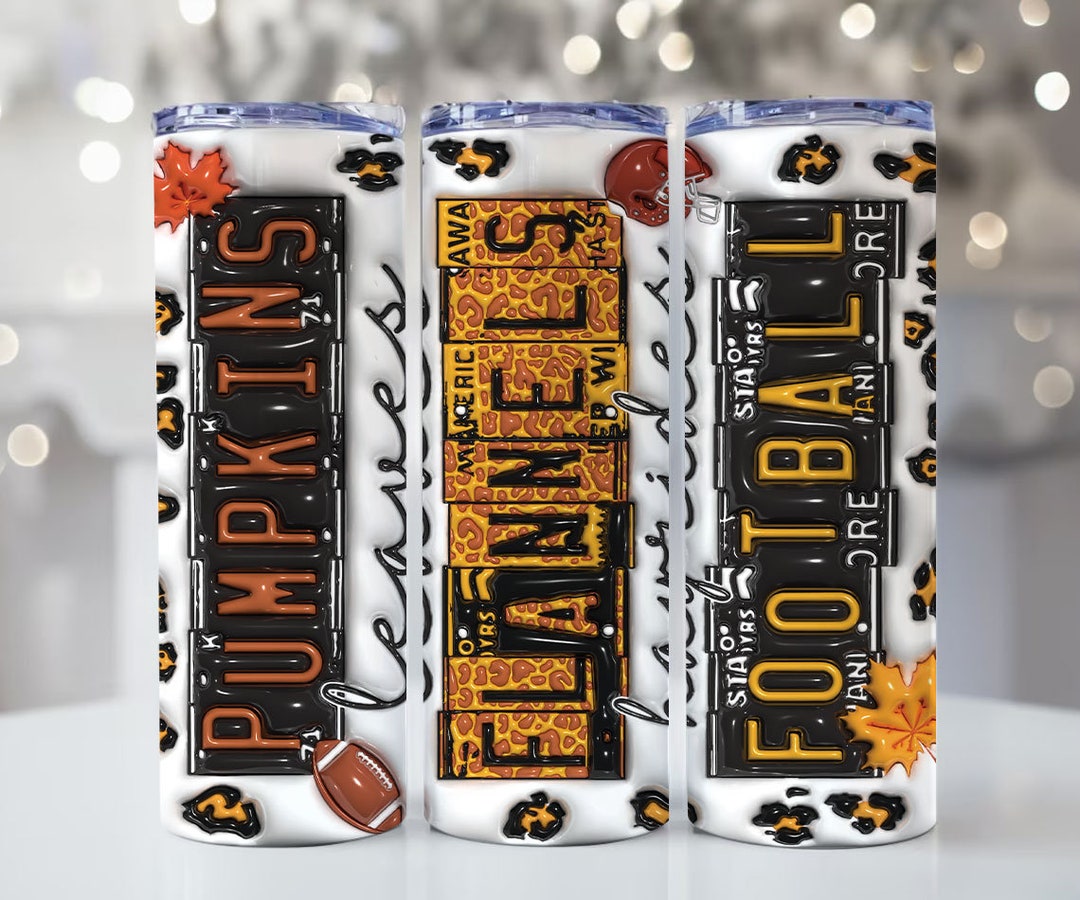 3D Flannels Pumpkins Bonfire Inflated Tumbler Wrap 3D Fall - Etsy