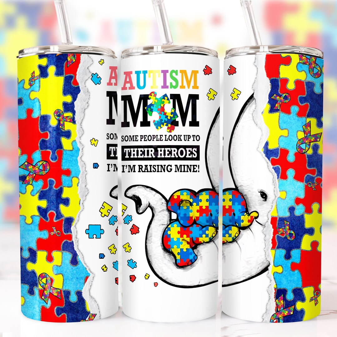 Autism Tumbler Template, Png Sublimation 20oz Skinny Tumbler Tapered ...