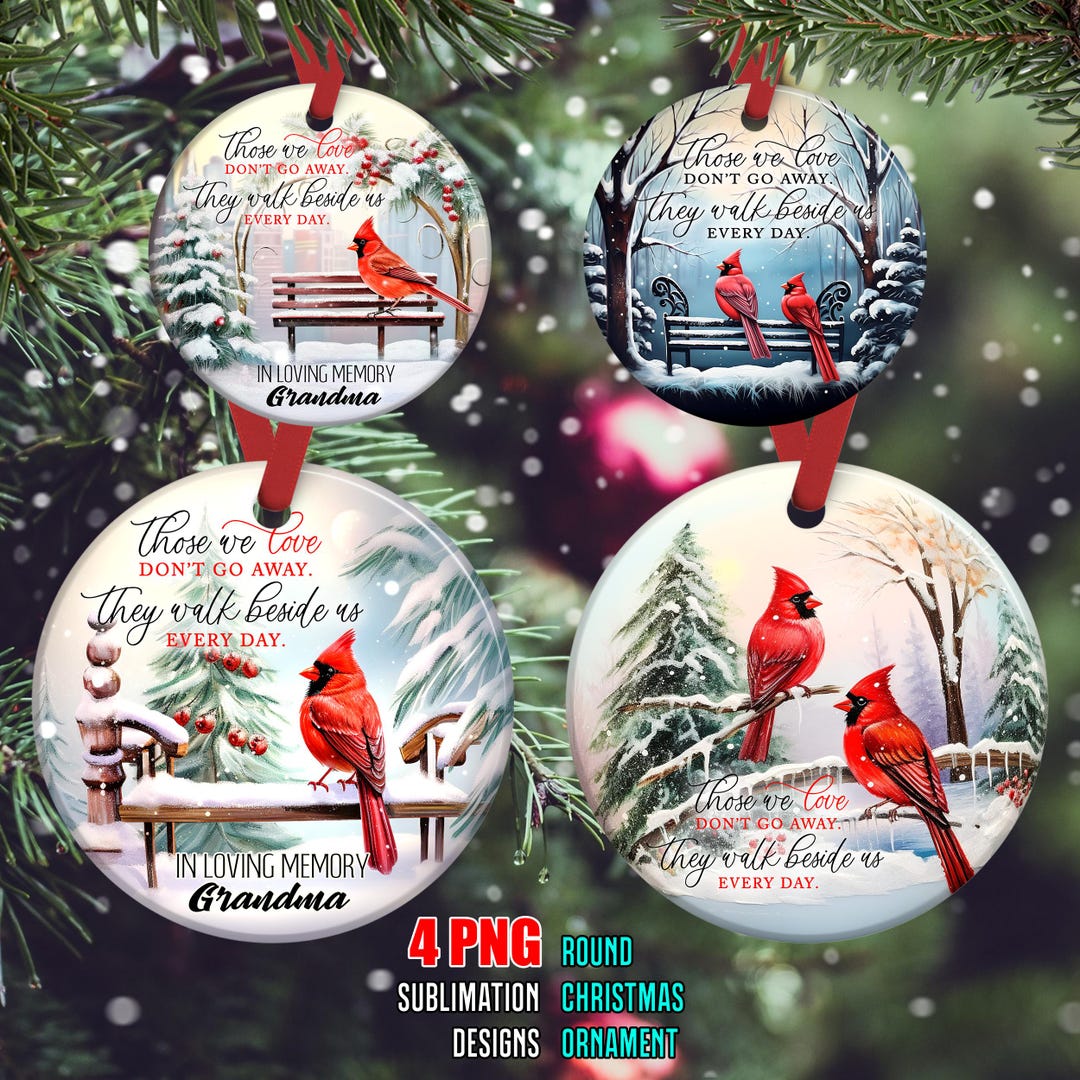 Cardinal Memorial Ornament PNG, Personalized Remembrance Ornament ...