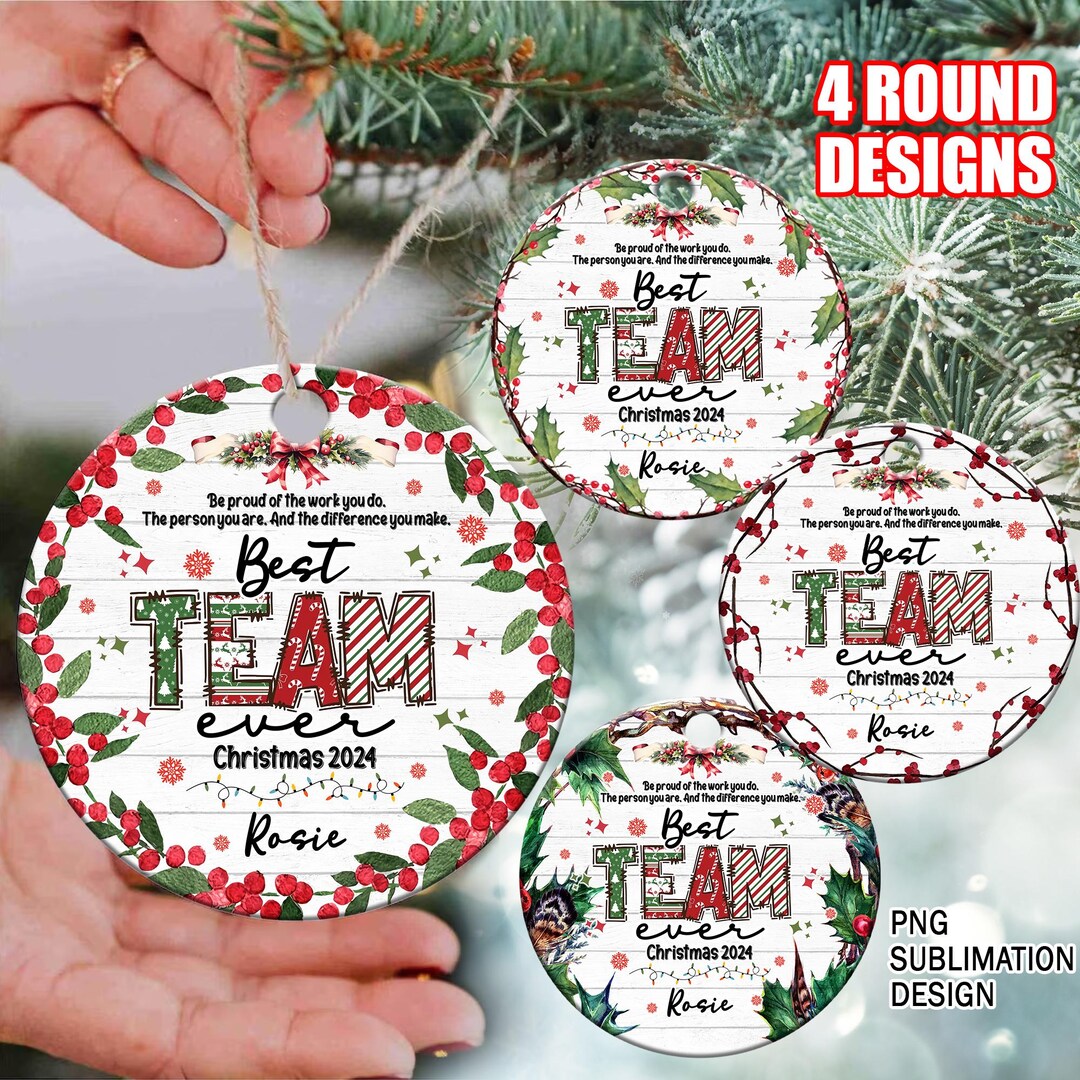 Best Team Ever Ornament PNG, Personalized Ornament Coworker Gift ...