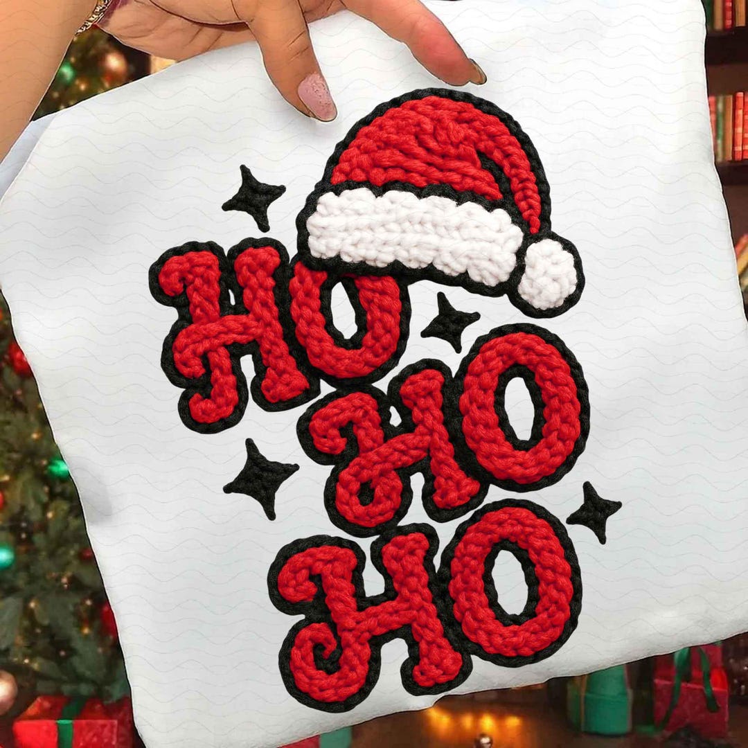 Ho Ho Ho Png, Faux Yarn Santa Hat Png, Latch Hook Yarn Png, Christmas ...