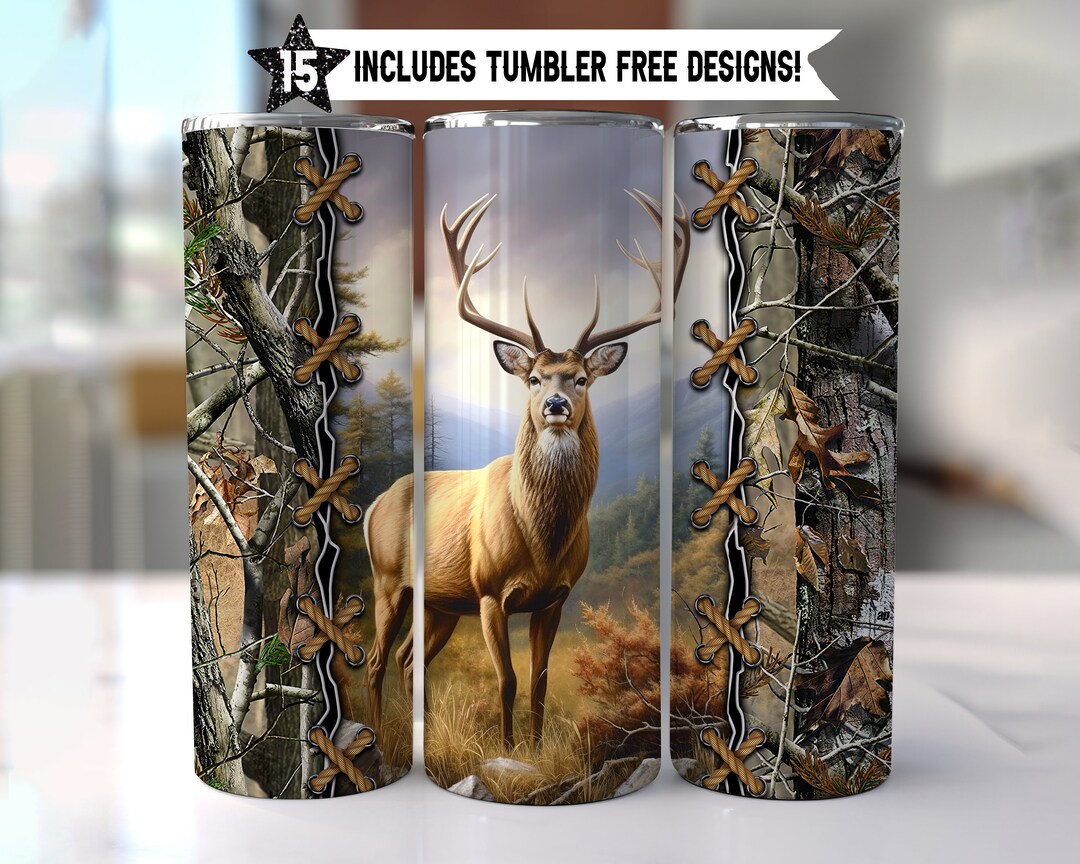 Hunting Tumbler Wrap Deer Tumbler Wrap Camo Deer Tumbler - Etsy