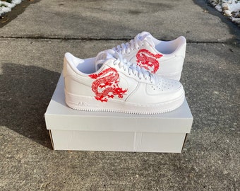 Dragon Red Custom Nike Air Force 1 Shoes - Etsy