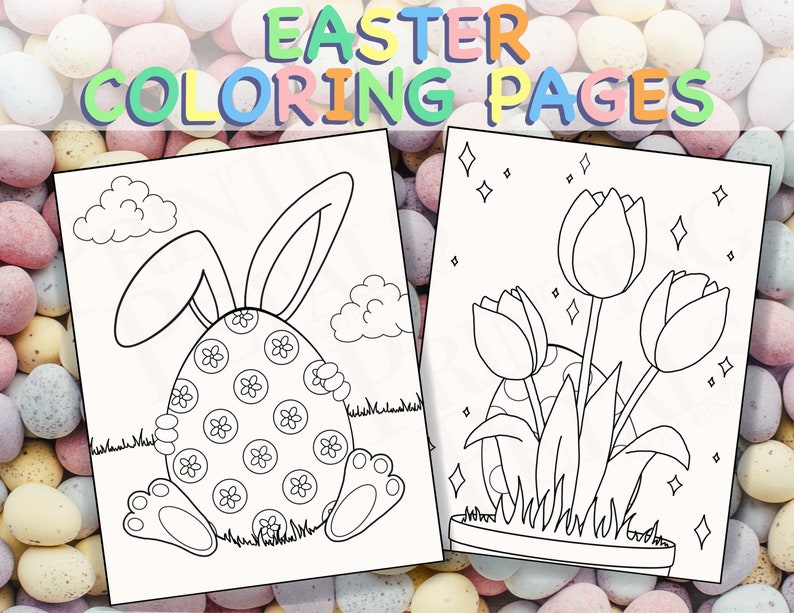 Easter Coloring Page Bundle Printable Coloring Pages Fun - Etsy