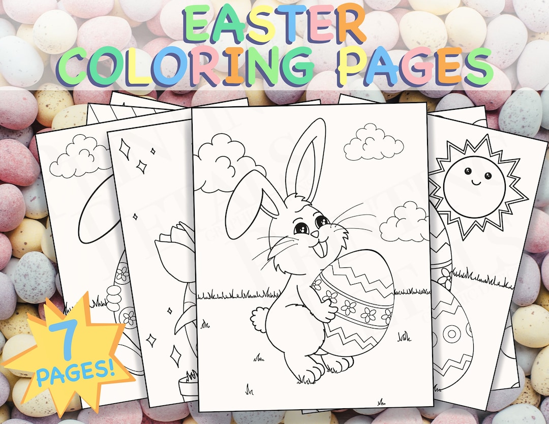 Easter Coloring Page Bundle Printable Coloring Pages Fun - Etsy